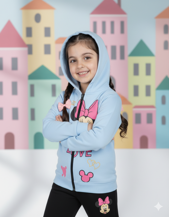 Girls Minnie Mouse Hoodie Tracksuit | Disney Winter Outfit – Little Legends